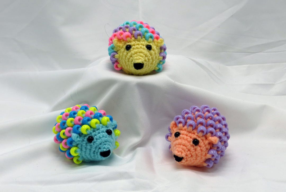 Set of 3 - Stuffed Fidget Hedgehogs - Yellow, Peach, and Blue - Etsy