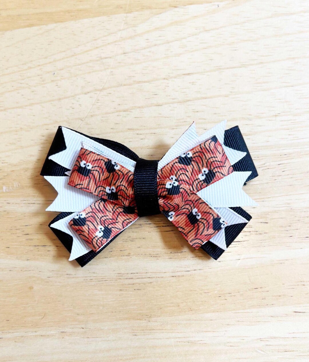 Black, White and Orange Spider Stacked Hair Bow, Gift Bow, Party Bow ...