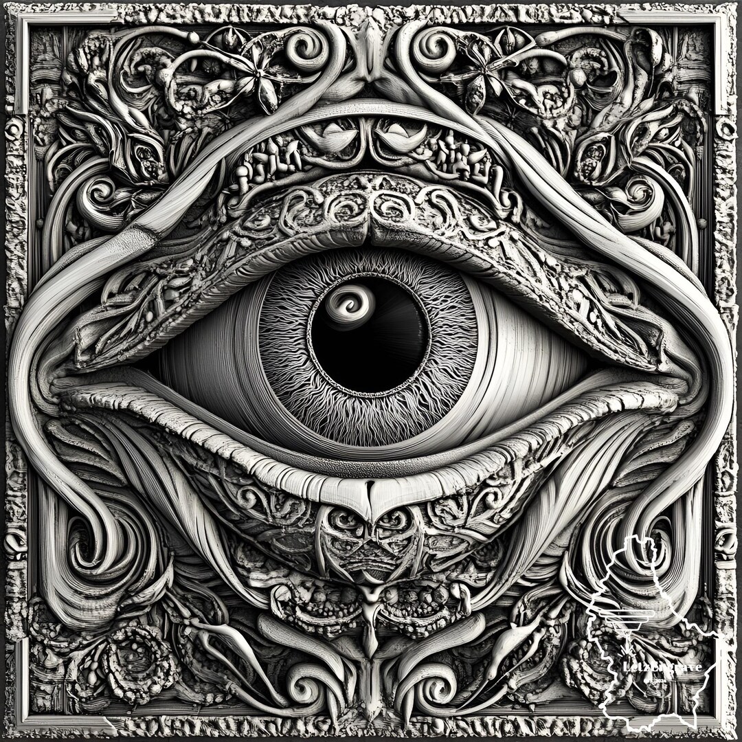 3D Deep Relief Eye Design Digital Files PNG | Laser Engraving & CNC ...