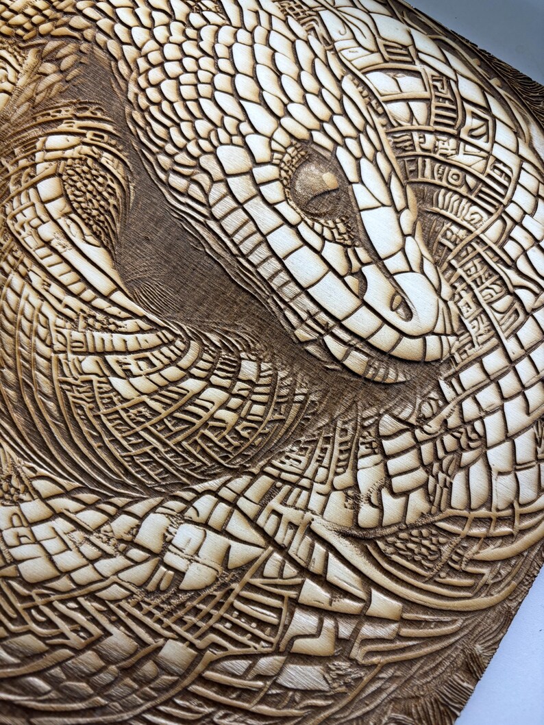 CNC 3D Deep Relief Snake Illusion Digital PNG File for Laser Engraving ...
