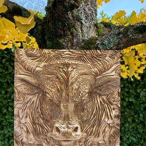 3D Deep Relief Bull Portrait Digital File – Majestic Bull Engraving Art ...