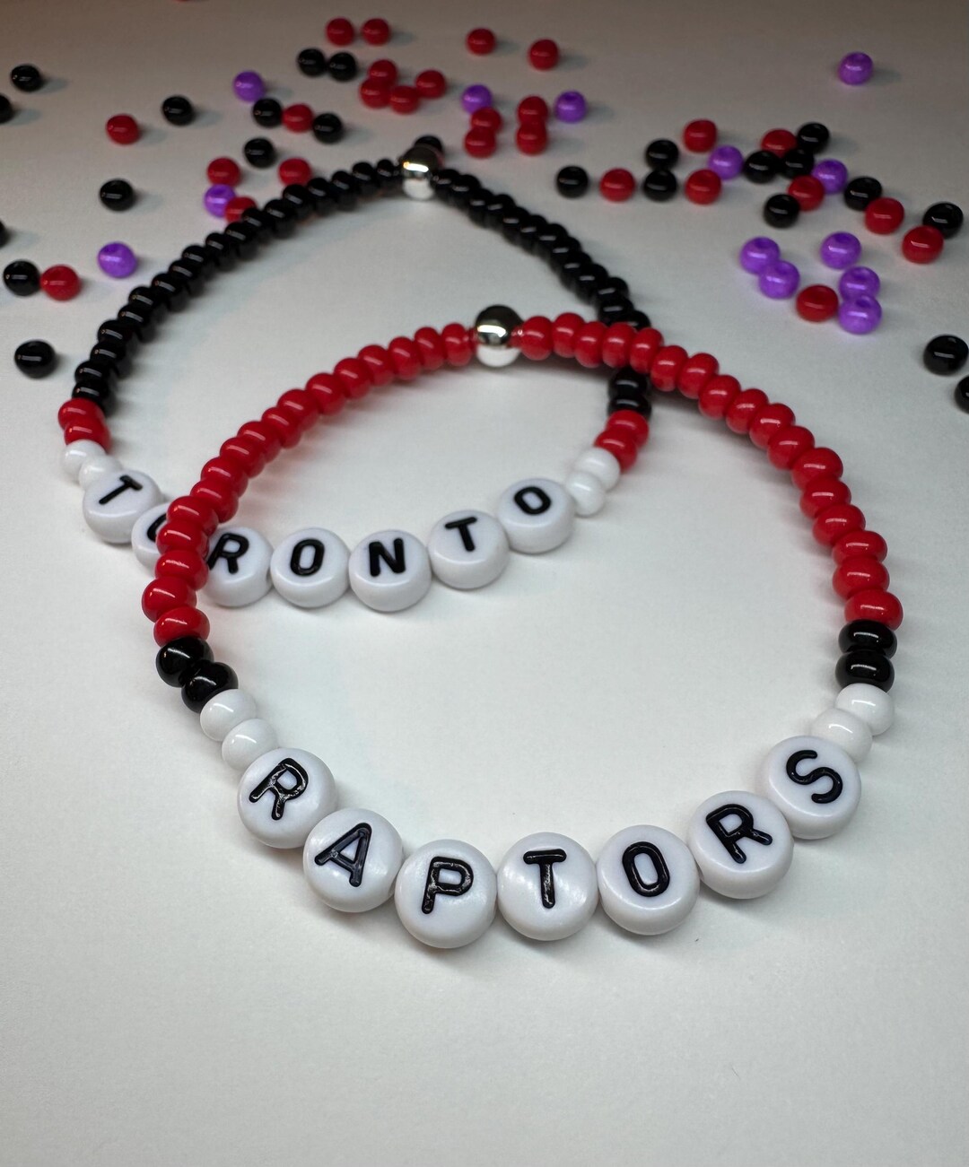 NBA - Toronto Raptors Inspired 2-pack Stretch Bracelets | Vintage or ...