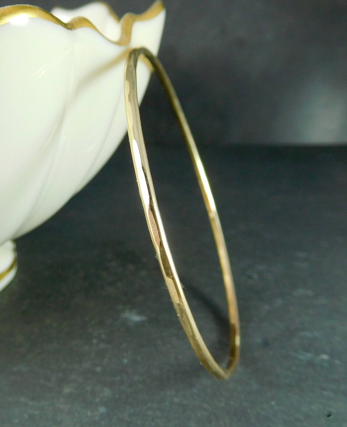Gold Filled Bangle Bracelet 14K Yellow Gold Filled Hammered - Etsy