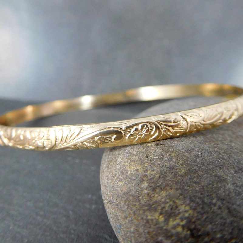 Victorian Gold Bangle 14k - Etsy