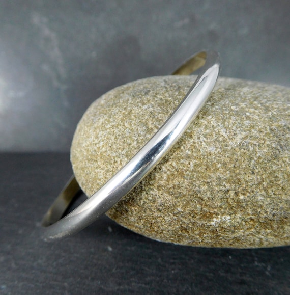 4mm Solid .925 Sterling Silver Bangle Smooth Half Round - Etsy