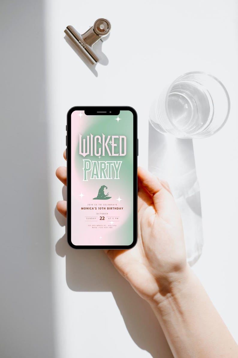 Wicked Animated Party Invitation for Phone | Wicked Movie Invite ...