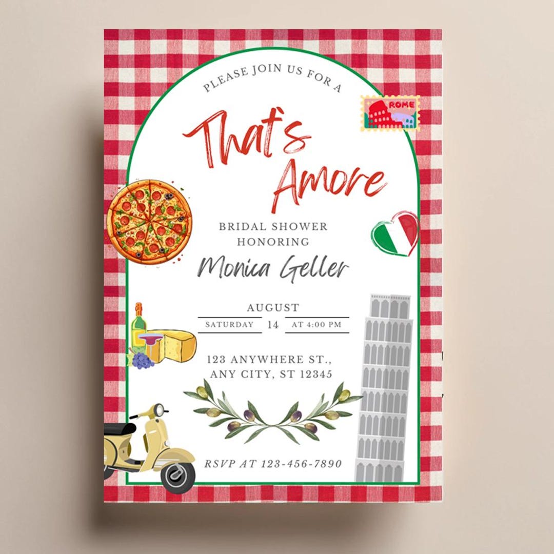 Thats Amore Bridal Shower Invitation | Italian Theme Bridal Shower ...