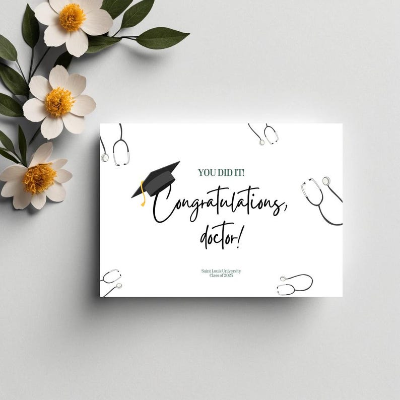 Residency Graduation Congratulations Card Template | Medical Graduation ...