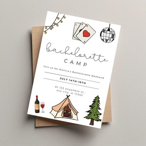 Bach Camp Invitation & Itinerary Template | Camp Bach Checkered ...