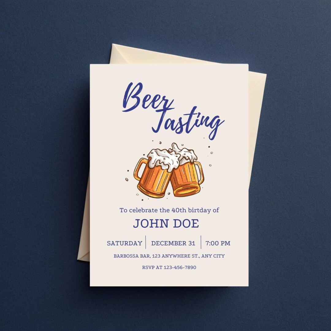 Beer Tasting 30th Birthday Invitation Template. Men's Invitation ...