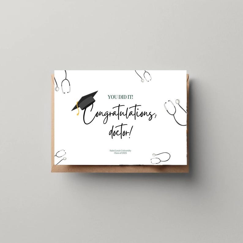 Residency Graduation Congratulations Card Template | Medical Graduation ...