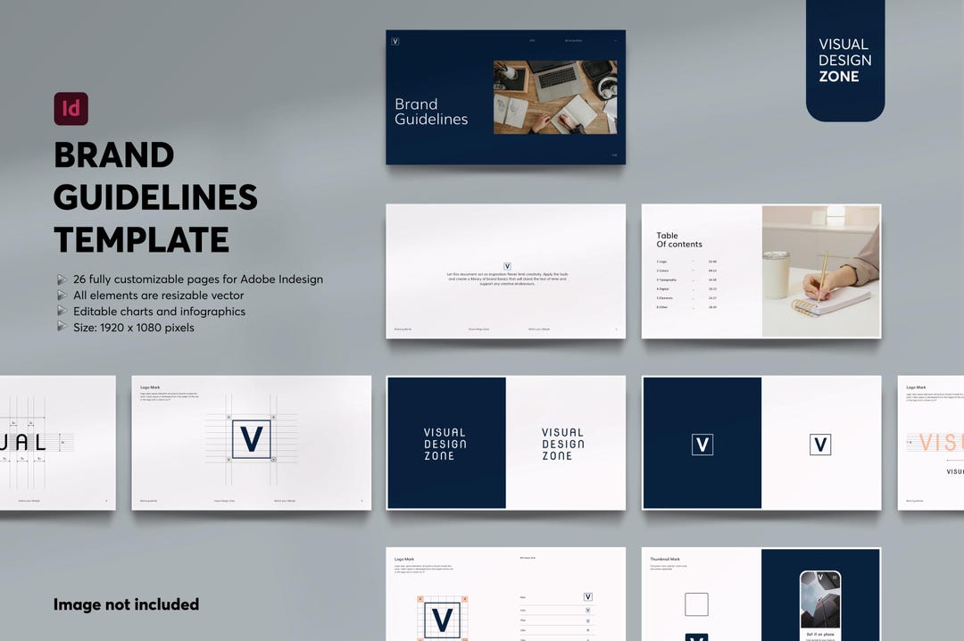 Brand Guidelines Template - for Indesign! Brand Guidebook, Brand Style ...