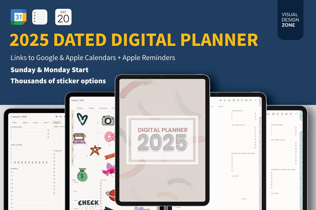 2025 Digital Planner Dated | Daily, Weekly & Monthly | iPad Goodnotes ...