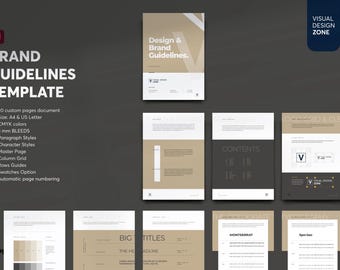 Brand Guidelines Template - for Indesign! Brand Guidebook, Brand Style Guide, Brand Design ...