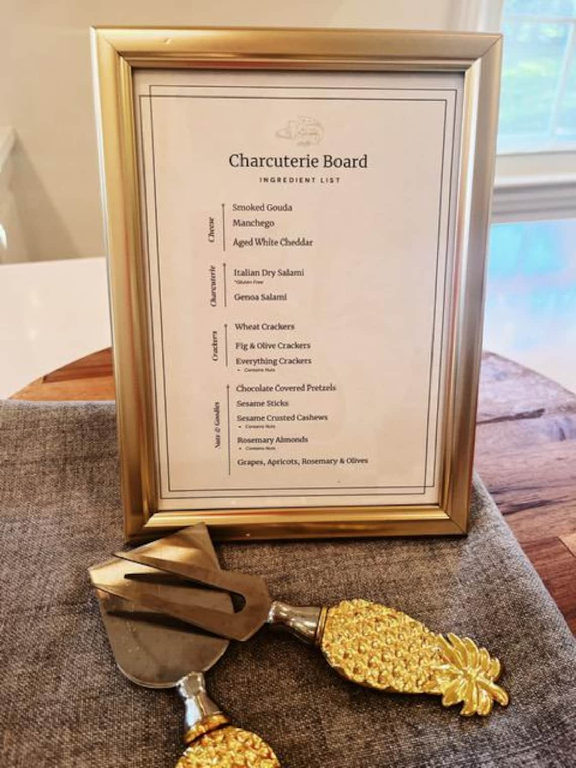 Printable Charcuterie Board Menu for Entertaining! Instant Download and ...
