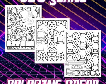 90s Coloring Pages | 25 Pages of 90s Slang Words | Downloadable ...