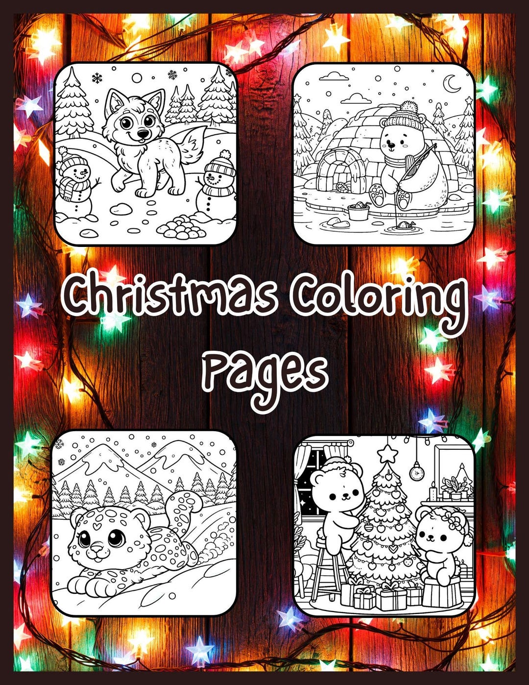 Christmas Winter Coloring Pages Cute Christmas Animal Coloring Pages ...