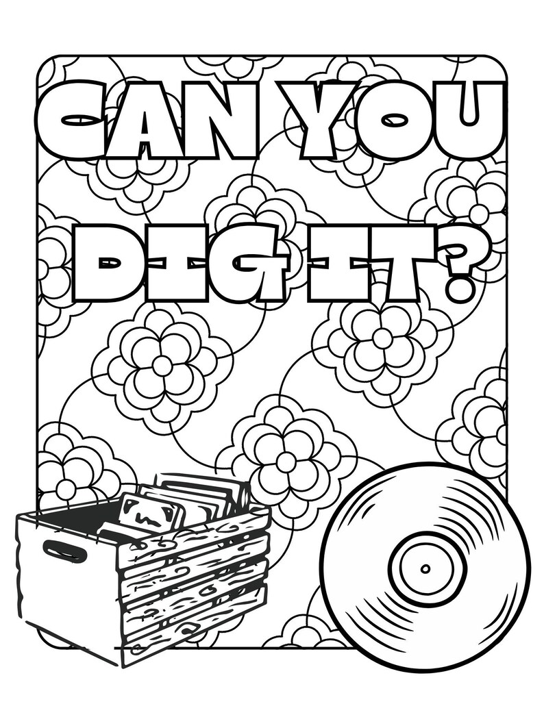 70s Coloring Pages | 25 Pages of 70s Slang Words | Downloadable ...