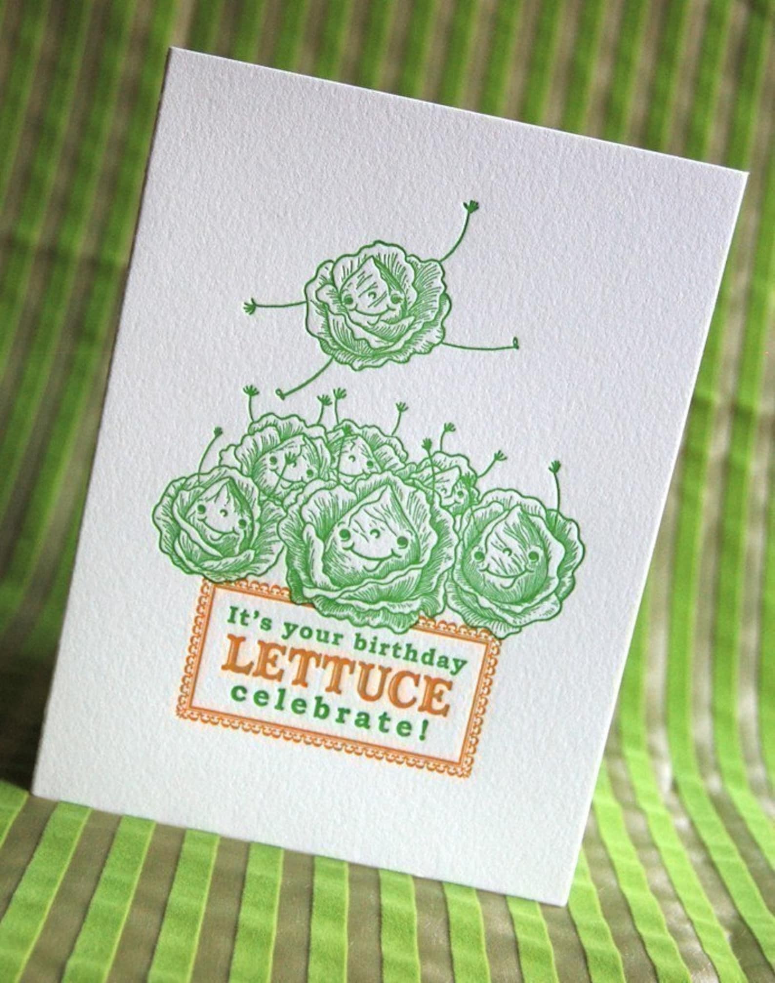 Lettuce Celebrate Letterpress Birthday Card - Etsy