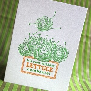 Lettuce Celebrate Letterpress Birthday Card - Etsy