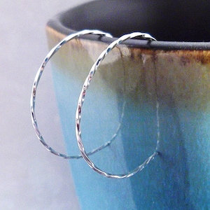 Small Twisted Silver Hoop Earrings, Sterling Silver Hoops - Etsy