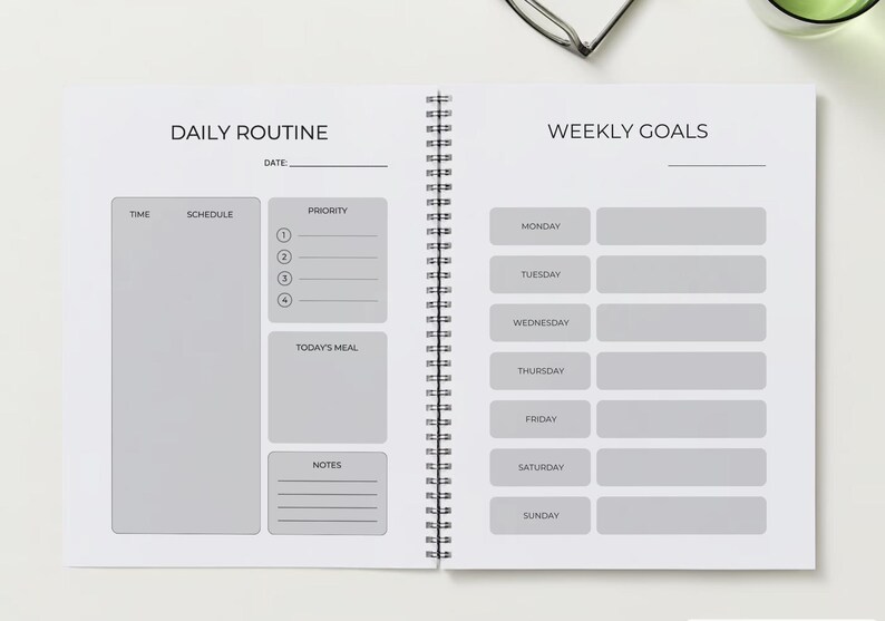 Minimalist Self-care Planner | Daily, Weekly, Habit & Mood Tracker ...