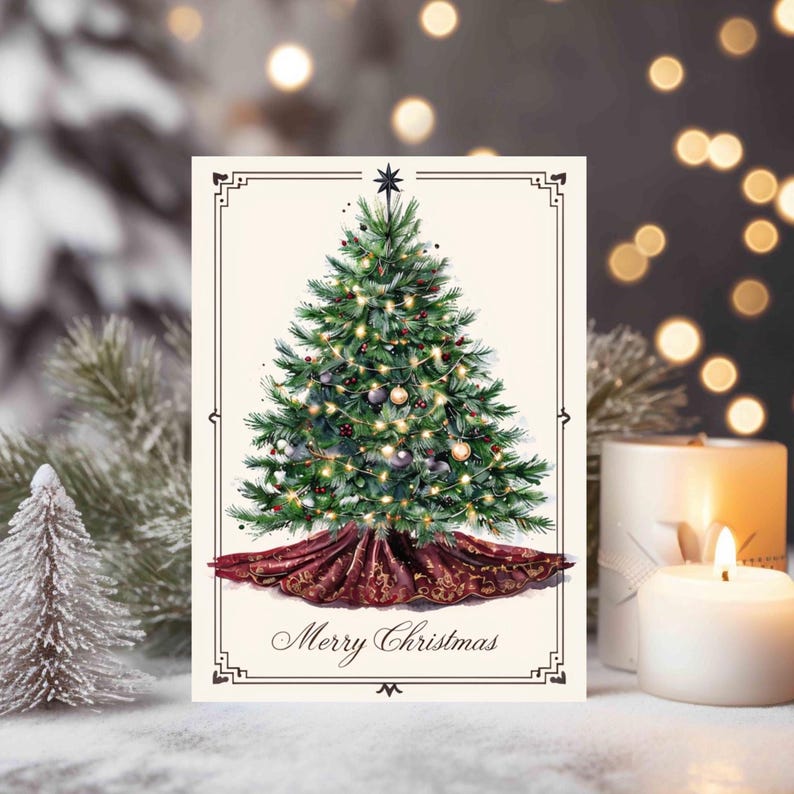 Set of 10 Christmas Cards A6 Cards Holiday Cards Handmade Christmas ...