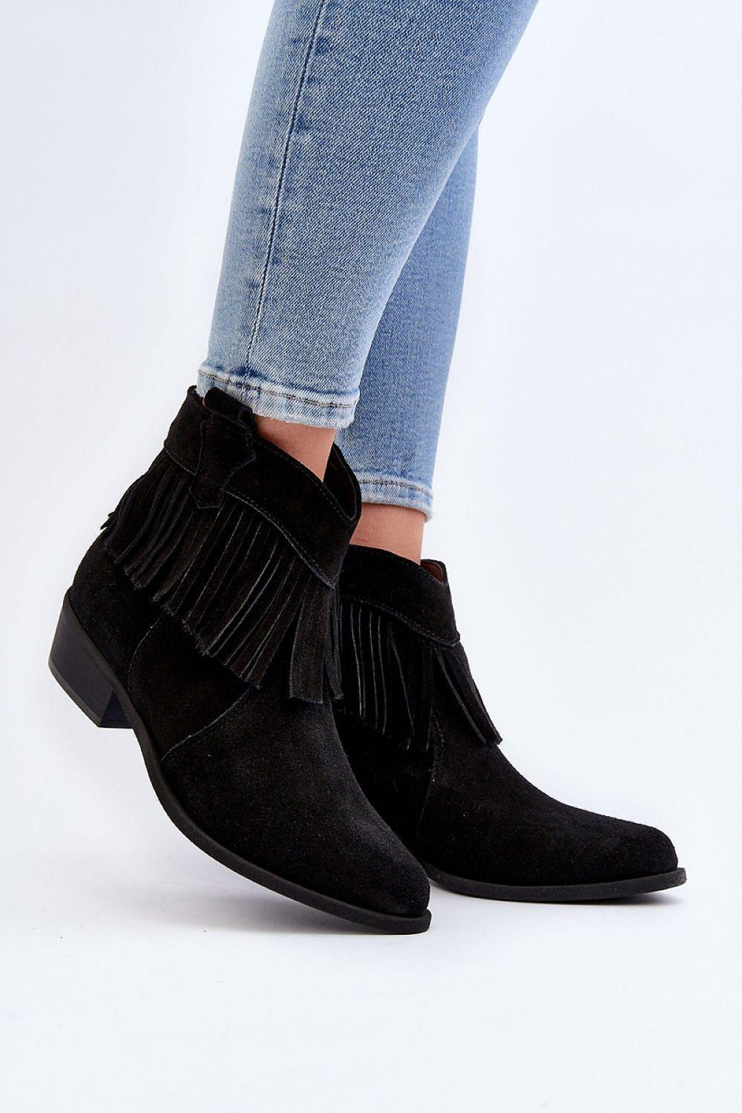 Pointed-toe Leather Boots With Tassel Detail - Etsy