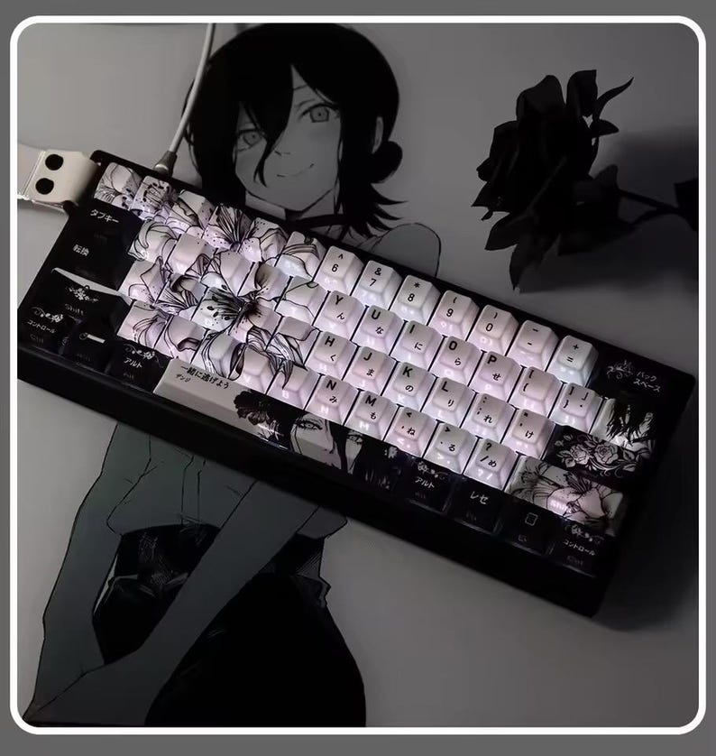 Reze Bomb Devil Shine-through Keycaps, 126 Keys PBT Cherry Profile ...