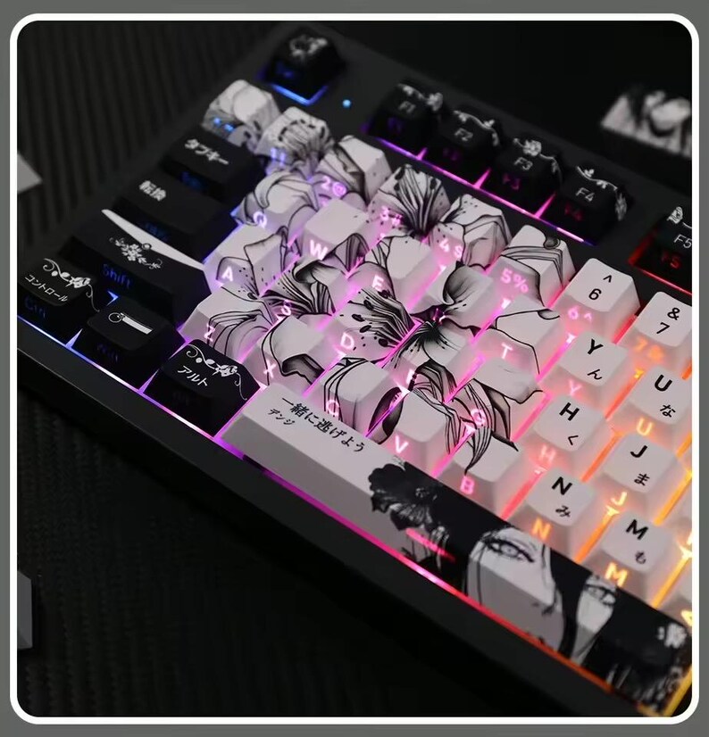 Reze Bomb Devil Shine-through Keycaps, 126 Keys PBT Cherry Profile ...