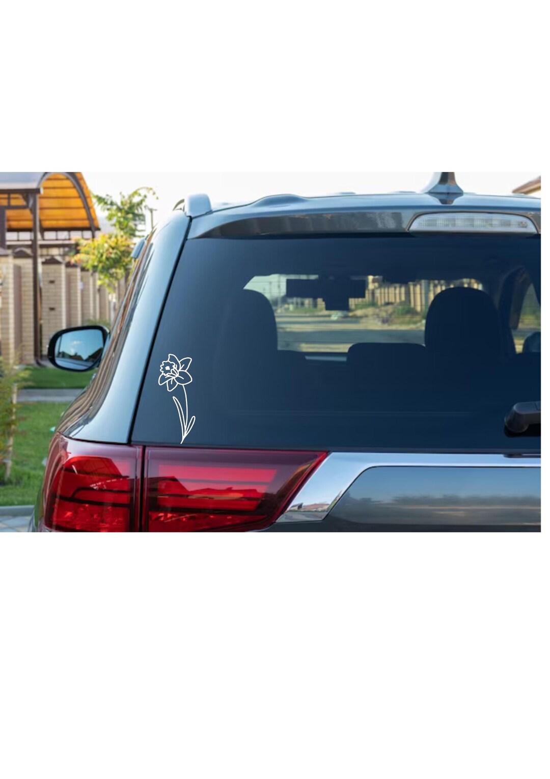 Customizable Birth Flower Car Decal, Car Decal, Flower Decal - Etsy