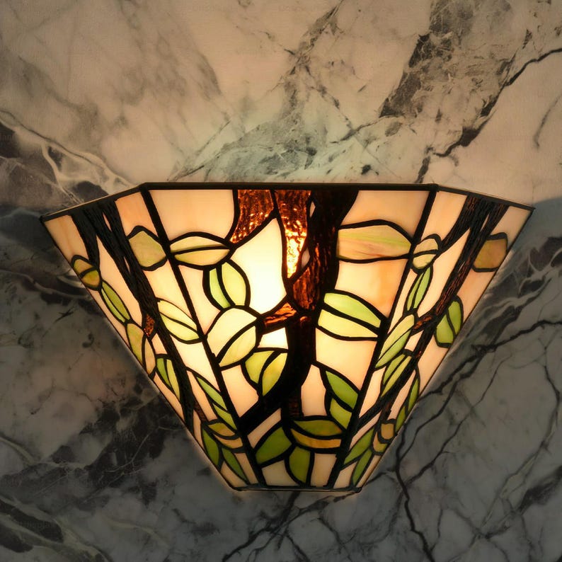 Pantelleria Tiffany Wall Sconces Vintage Stained Glass Wall Light 1 ...