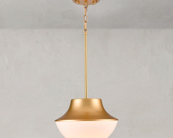Balsano Mid-century Brushed Gold Modern Pendant Light Fixture 1-light ...
