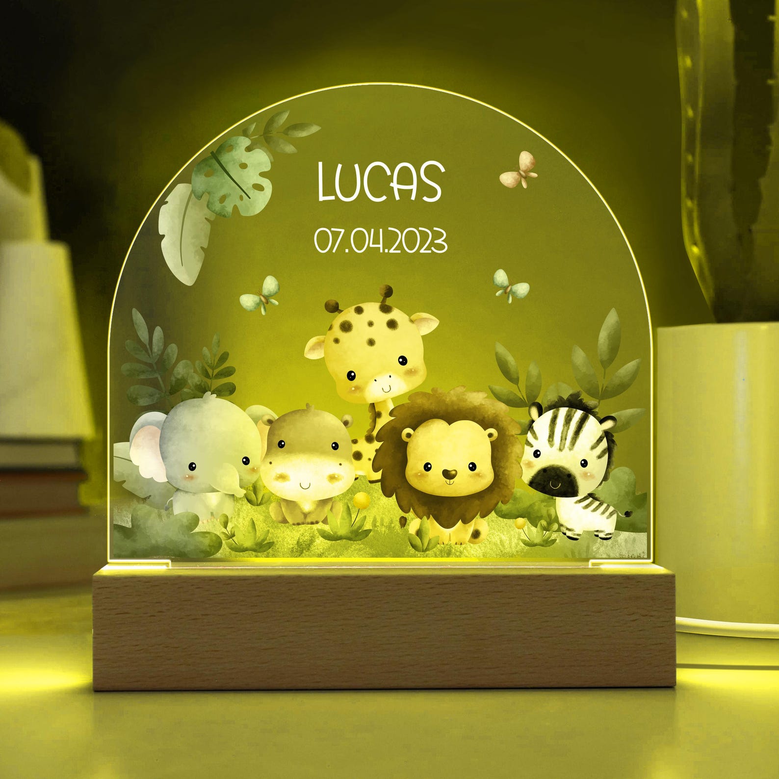Safari Animal Light Decor - Custom Kids Night Light - Jungle Acrylic ...