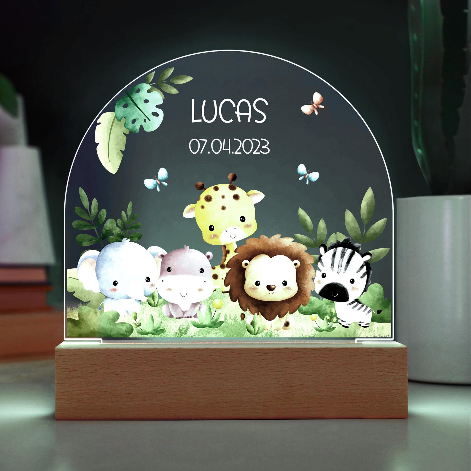 Safari Animal Light Decor - Custom Kids Night Light - Jungle Acrylic ...