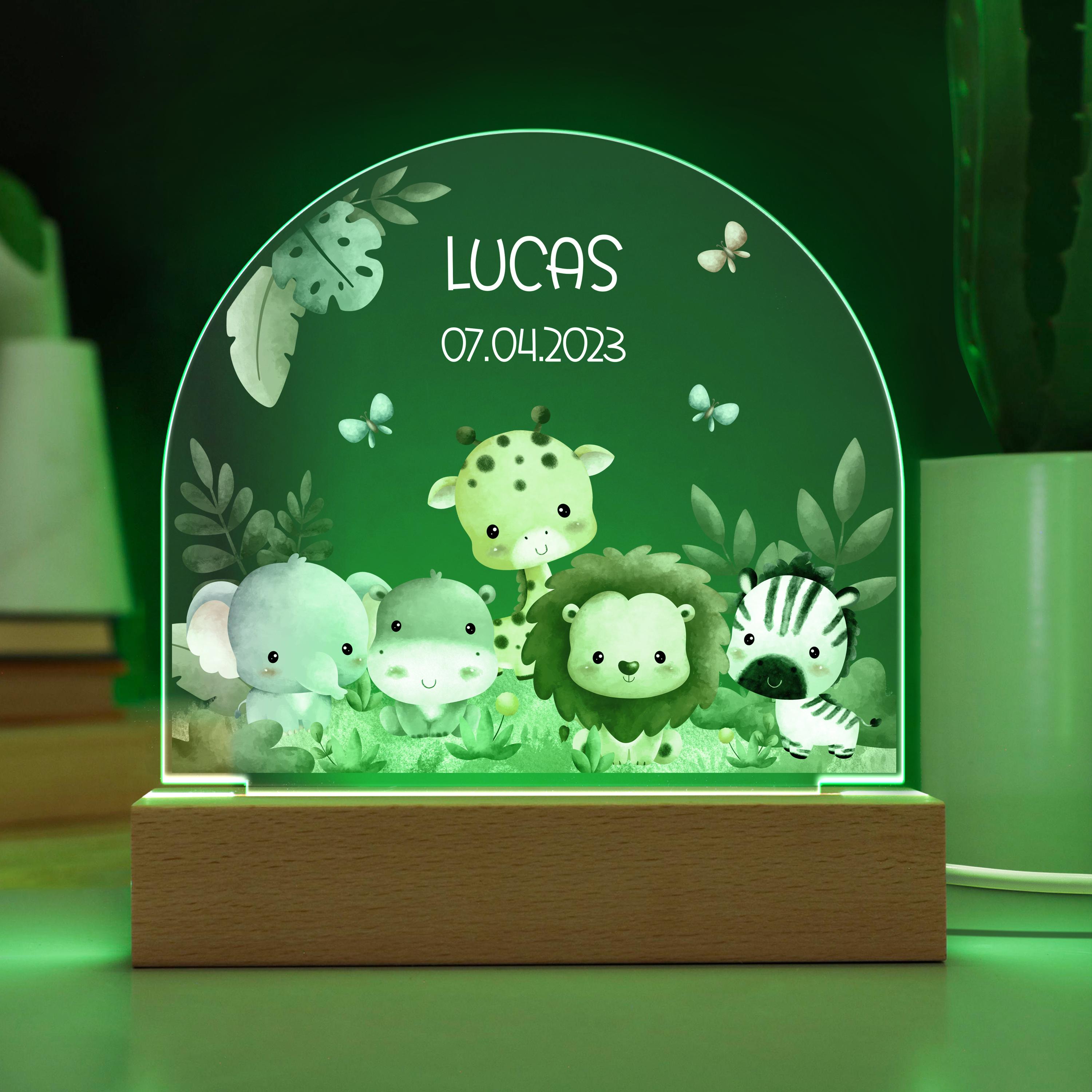 Safari Animal Light Decor - Custom Kids Night Light - Jungle Acrylic ...