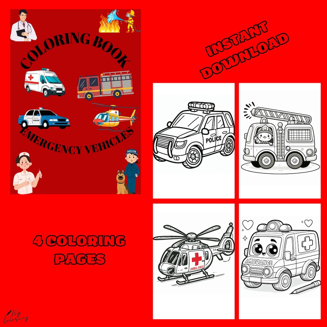 Emergency Vehicle Coloring Page, Emergency Vehicles Activity Page ...