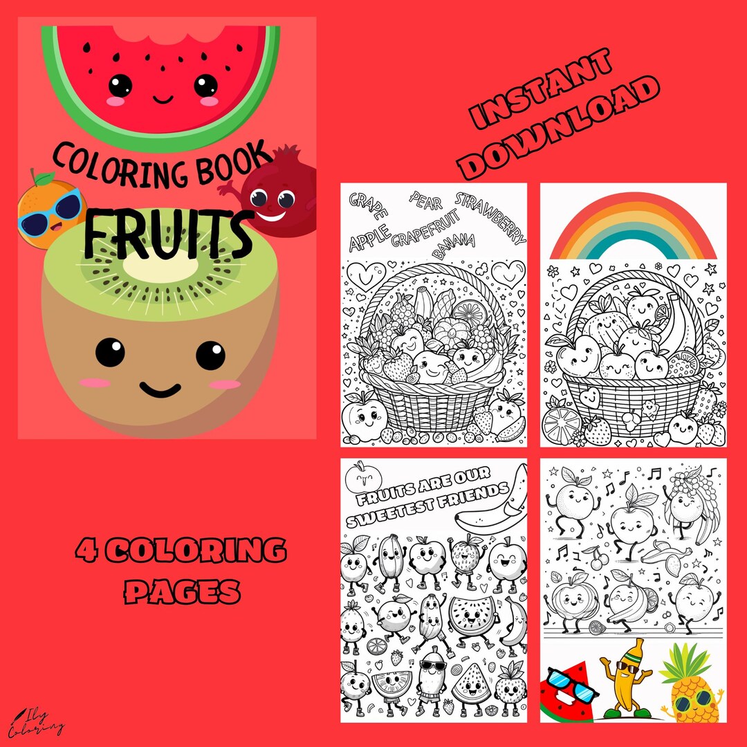 Fruit Coloring Pages 2, Funny Fruits Pages, Kawaii Fruits, Fruit ...