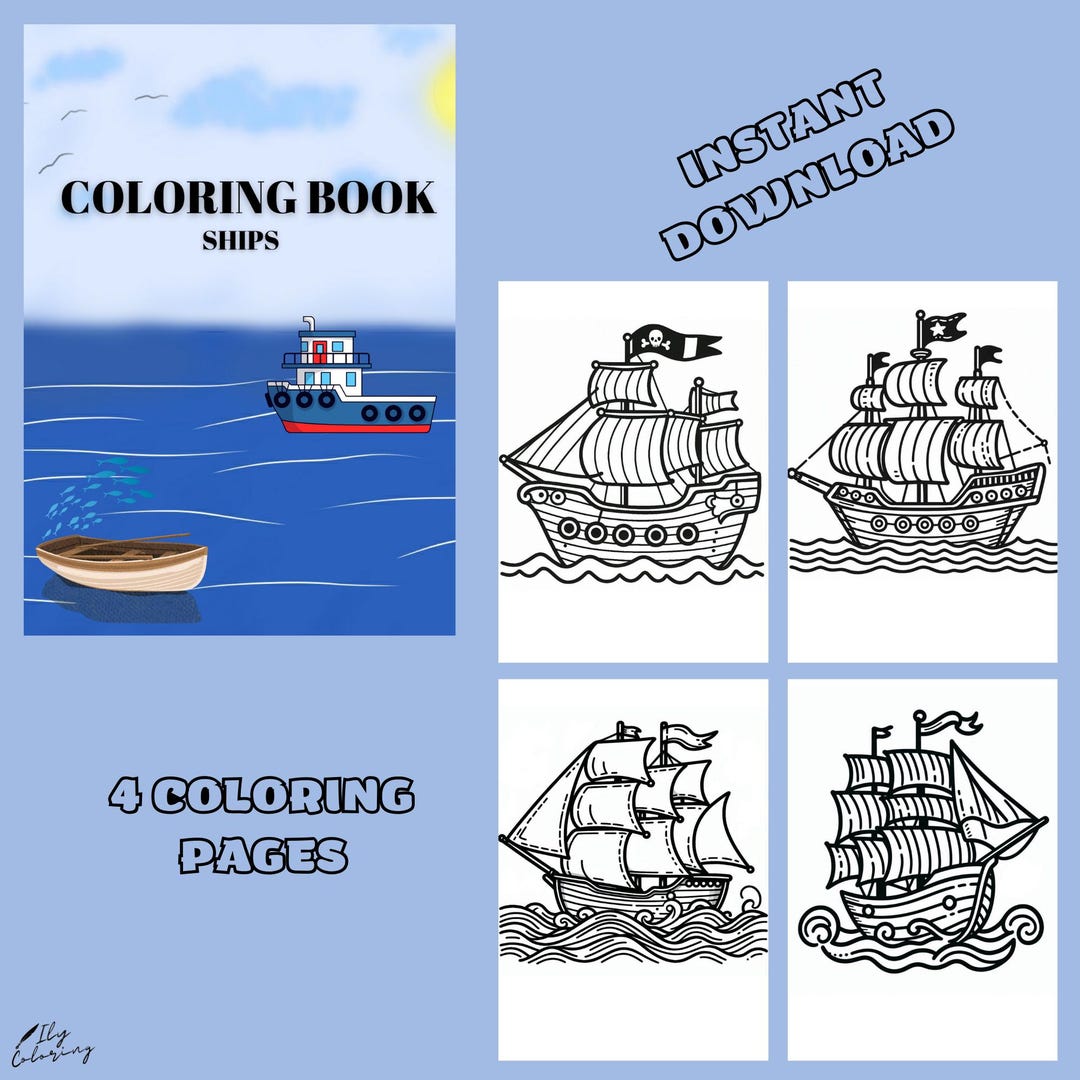 Ships Coloring Page, Ships Printable, Ship Activity Coloring Book ...