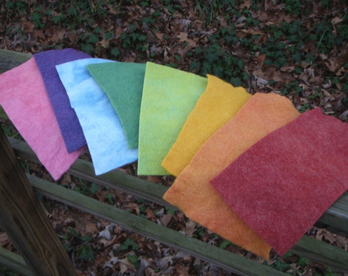 Skinny Rustic Rainbow Felt With 2 Greenswool Rayon Felt4 - Etsy