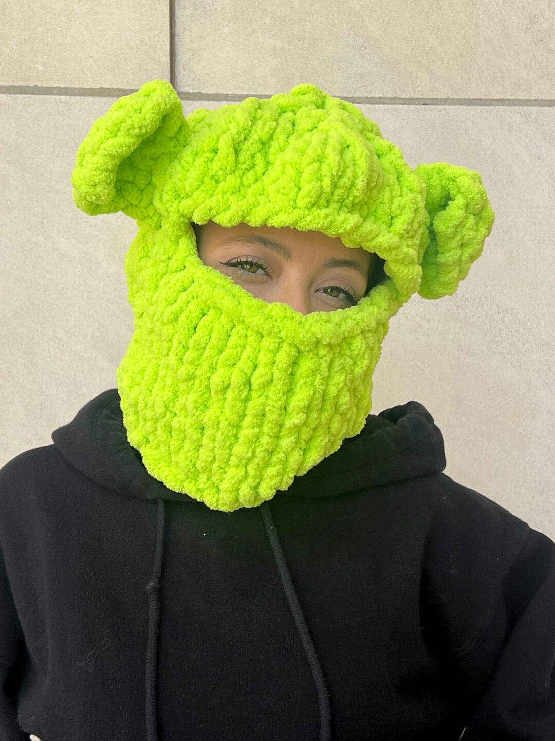 Balaclava Teddy Ears, Ski Mask, Hat With Ears, Crochet Balaclava ...