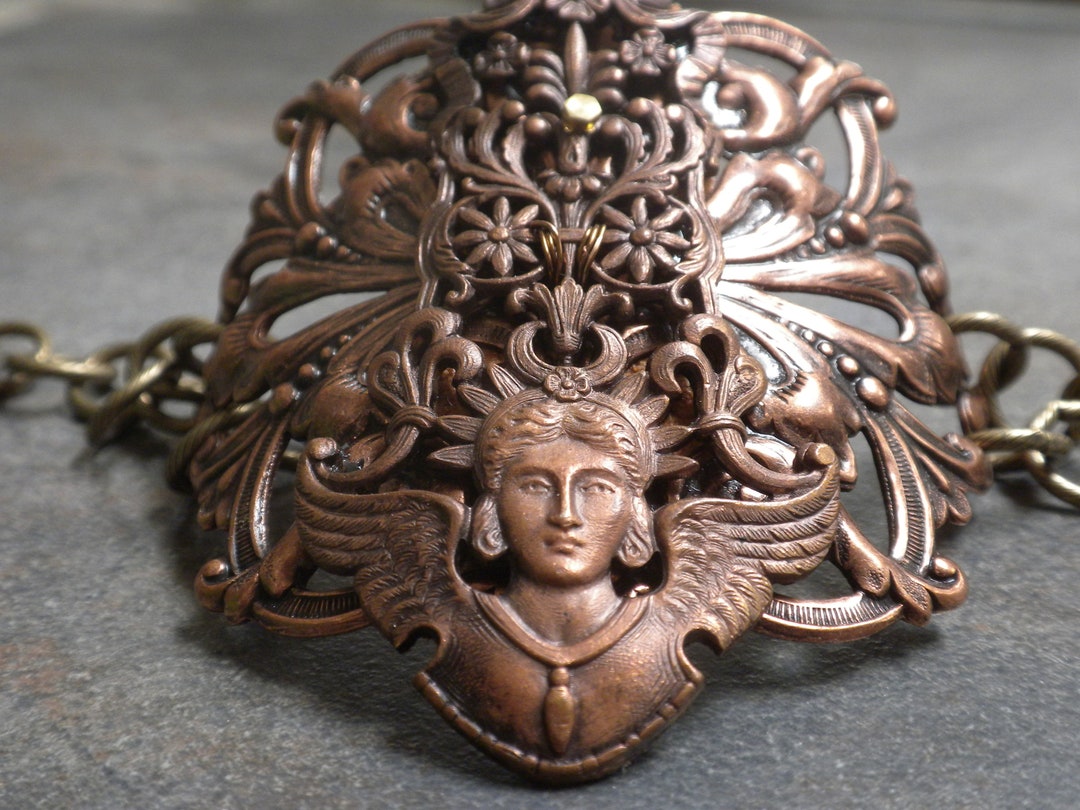 Copper Filigree Cuff Bracelet Selene Moon Goddess Witchy Jewelry - Etsy