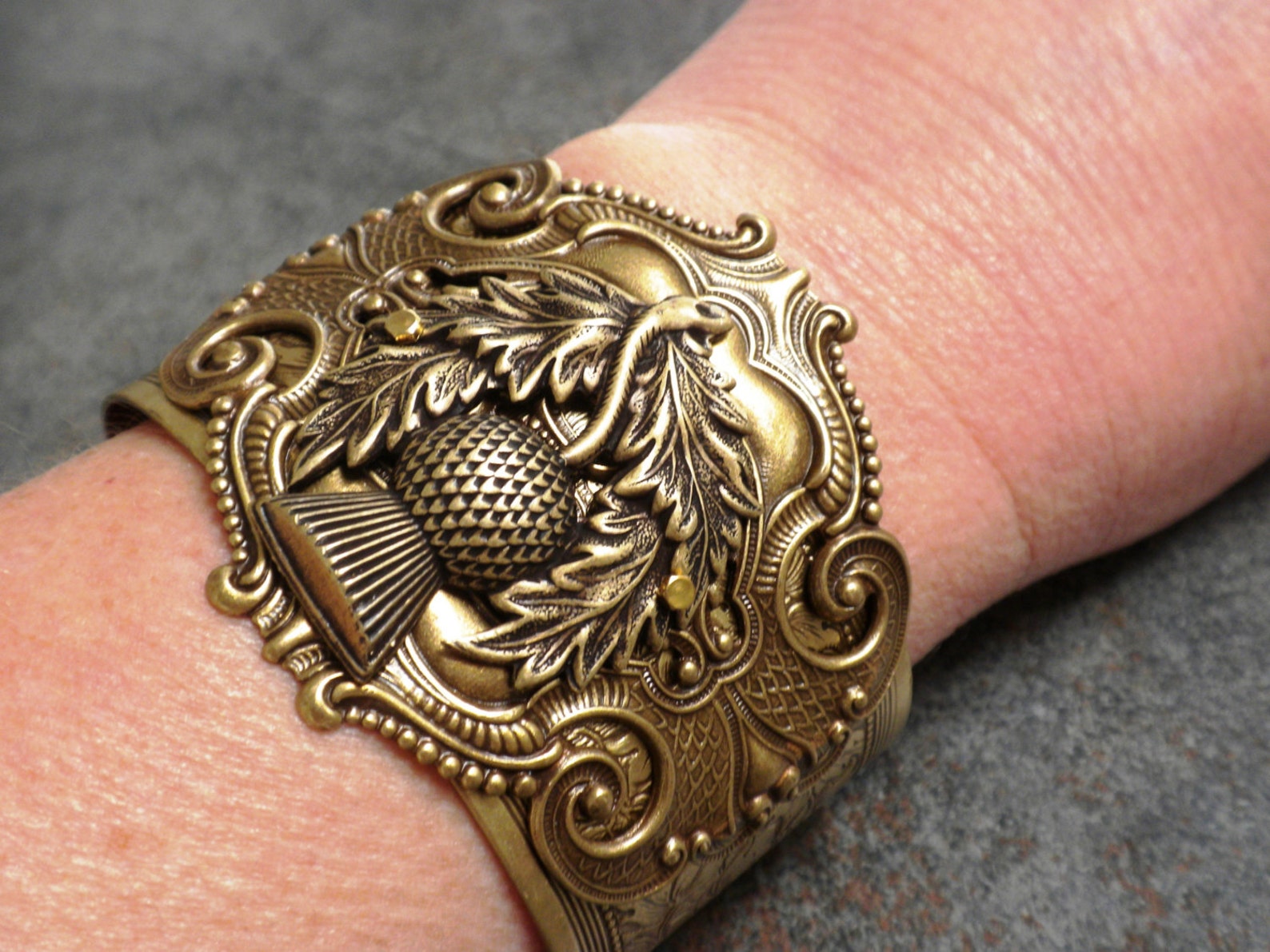 Outlander Jewelry Scotland Thistle Scottish Statement Cuff - Etsy