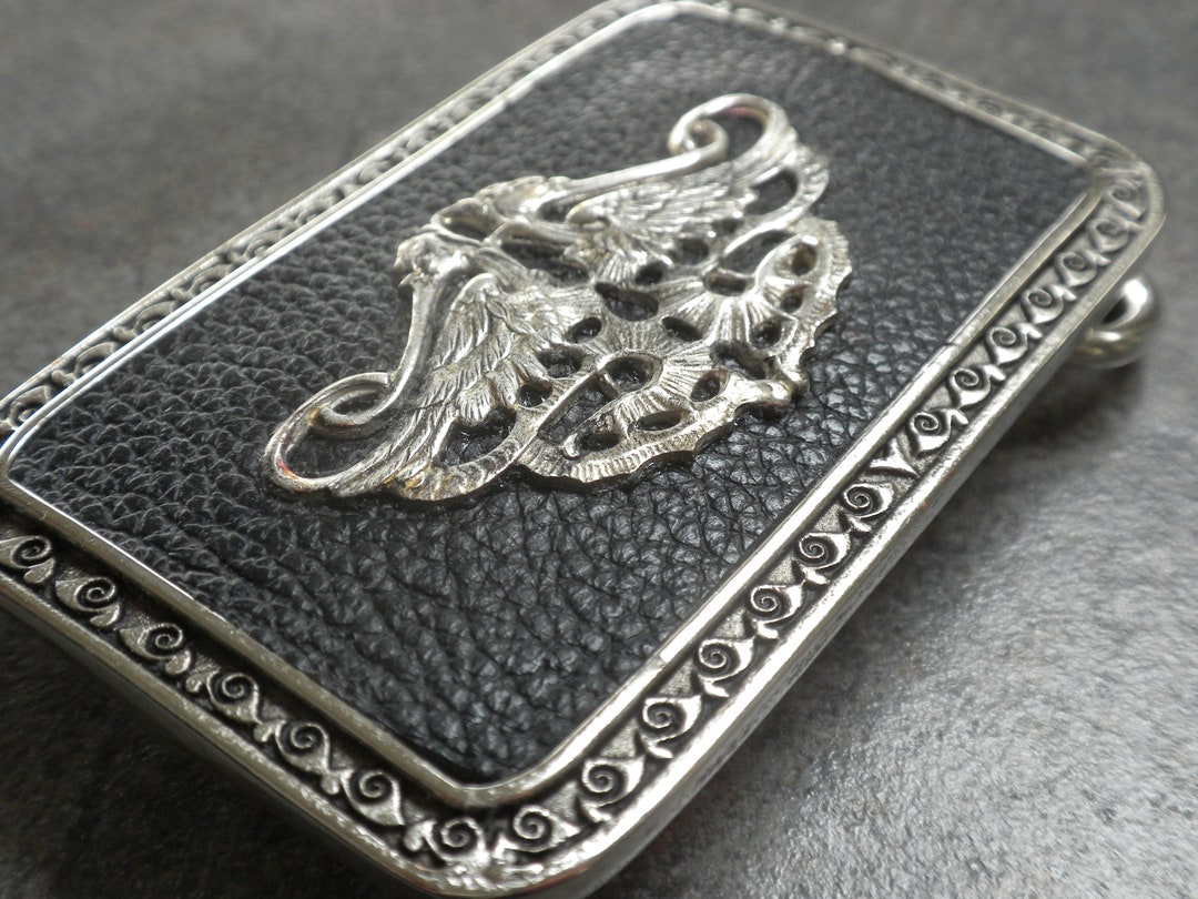Gothic Double Raven Belt Buckle – Steampunk Art Nouveau Leather ...
