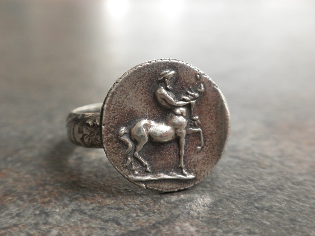 Centaur Chiron Mythology Jewelry Silver Signet Ring - Etsy