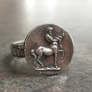 Centaur Chiron Mythology Jewelry Silver Signet Ring - Etsy