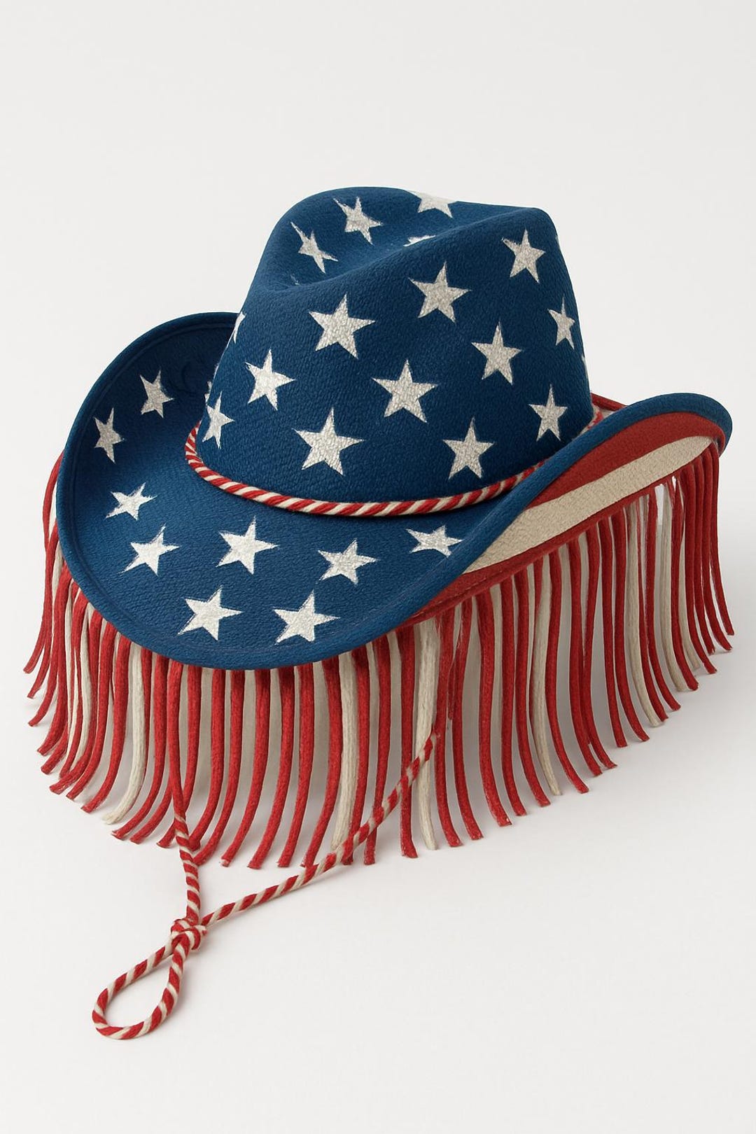 Patriotic USA Flag Cowboy Leather Hat-4th of July Western Style Hat ...