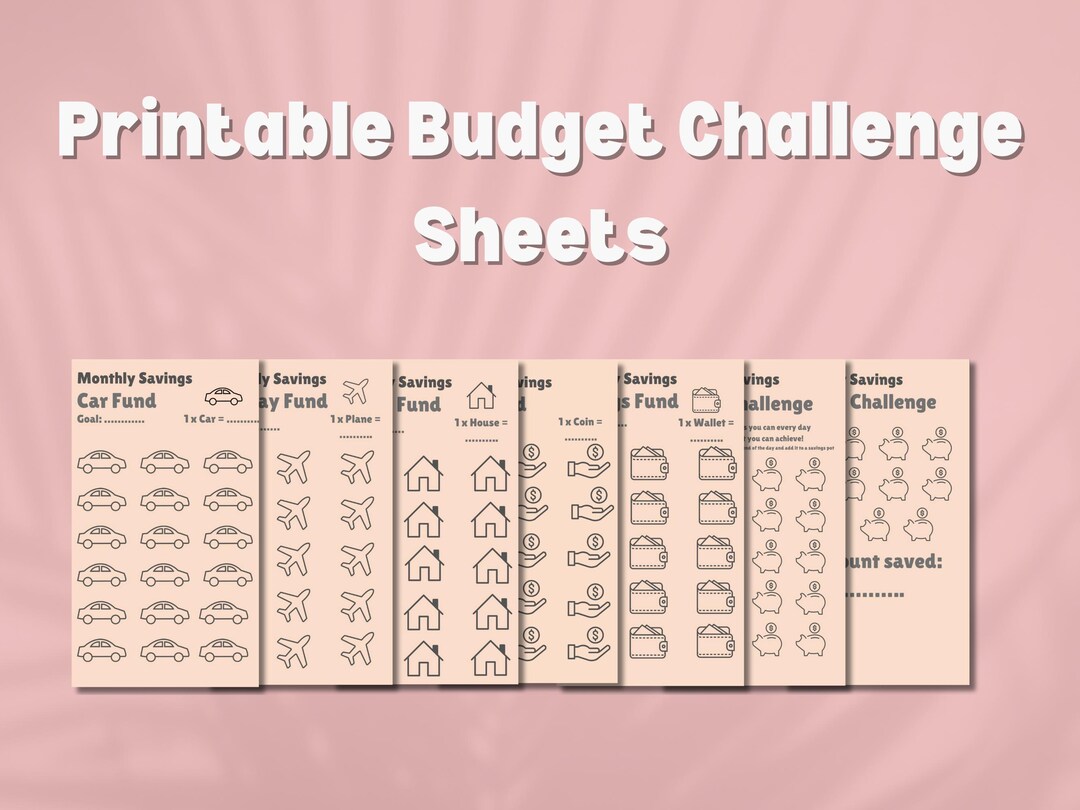 6 Monthly Challenge Sheets | Printable & Digital Goal Tracker for ...