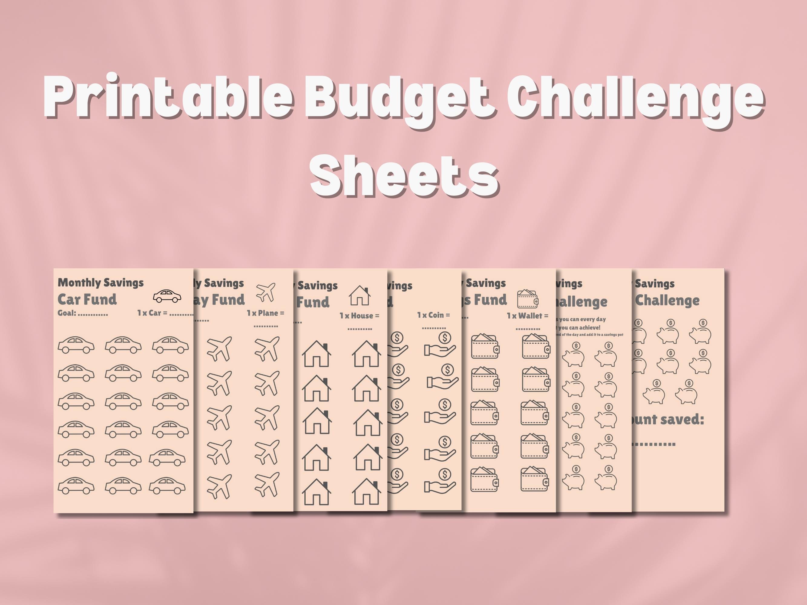 6 Monthly Challenge Sheets | Printable & Digital Goal Tracker for ...