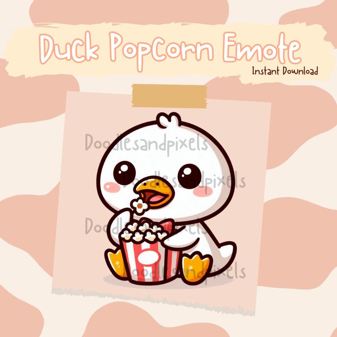 Duck Popcorn Emote for Twitch and Discord - Etsy